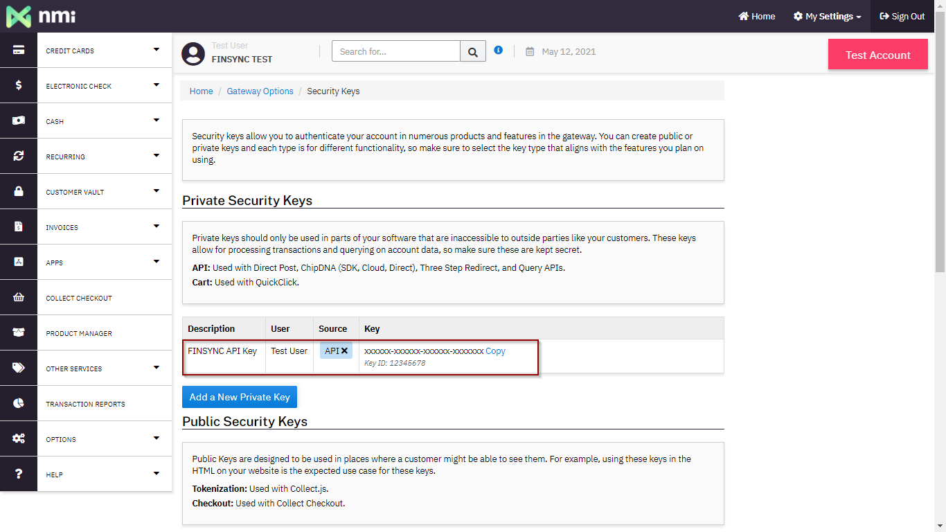 How to Create Your NMI Gateway API Security Keys