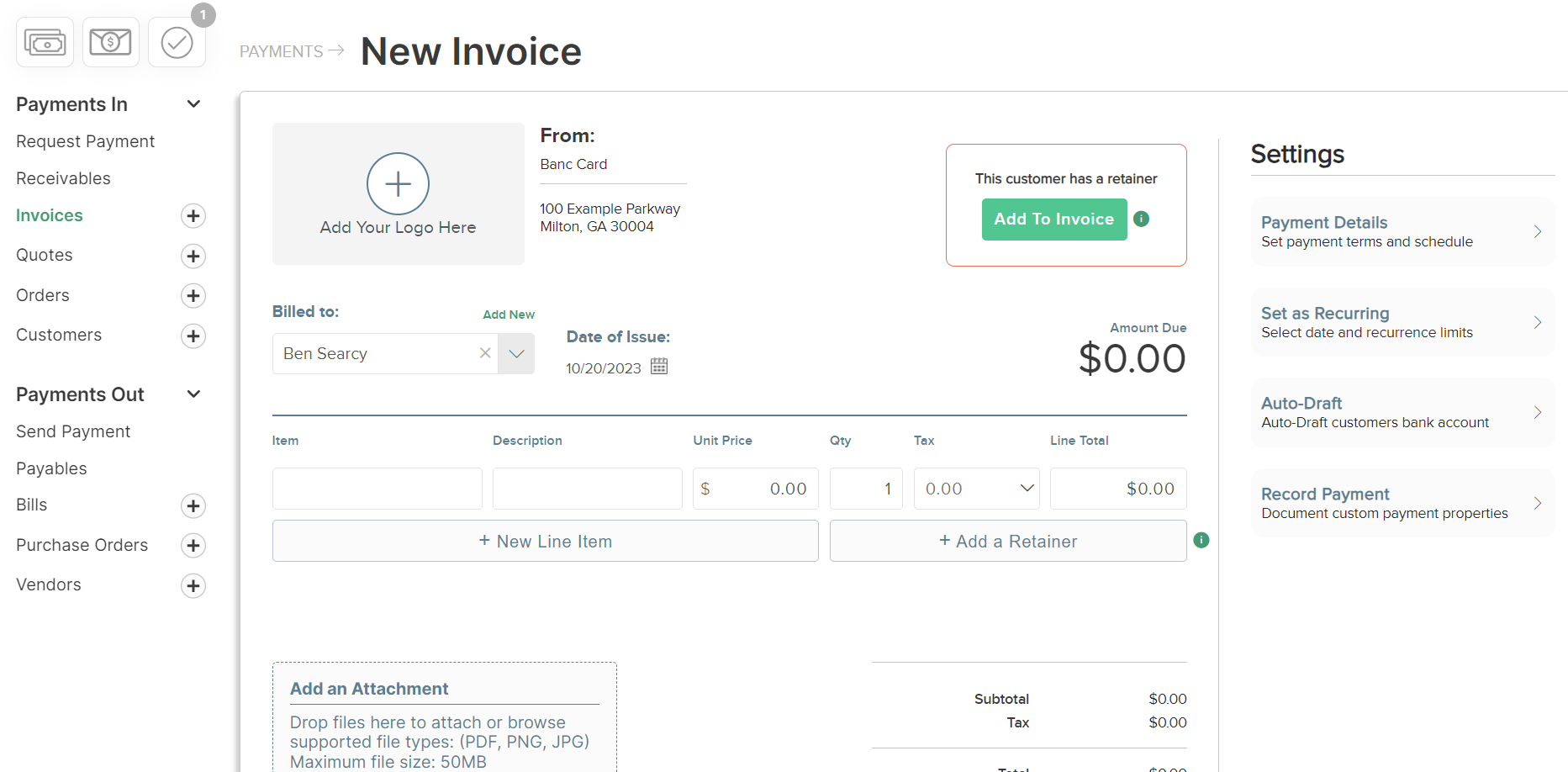 How to use Retainers on Invoices