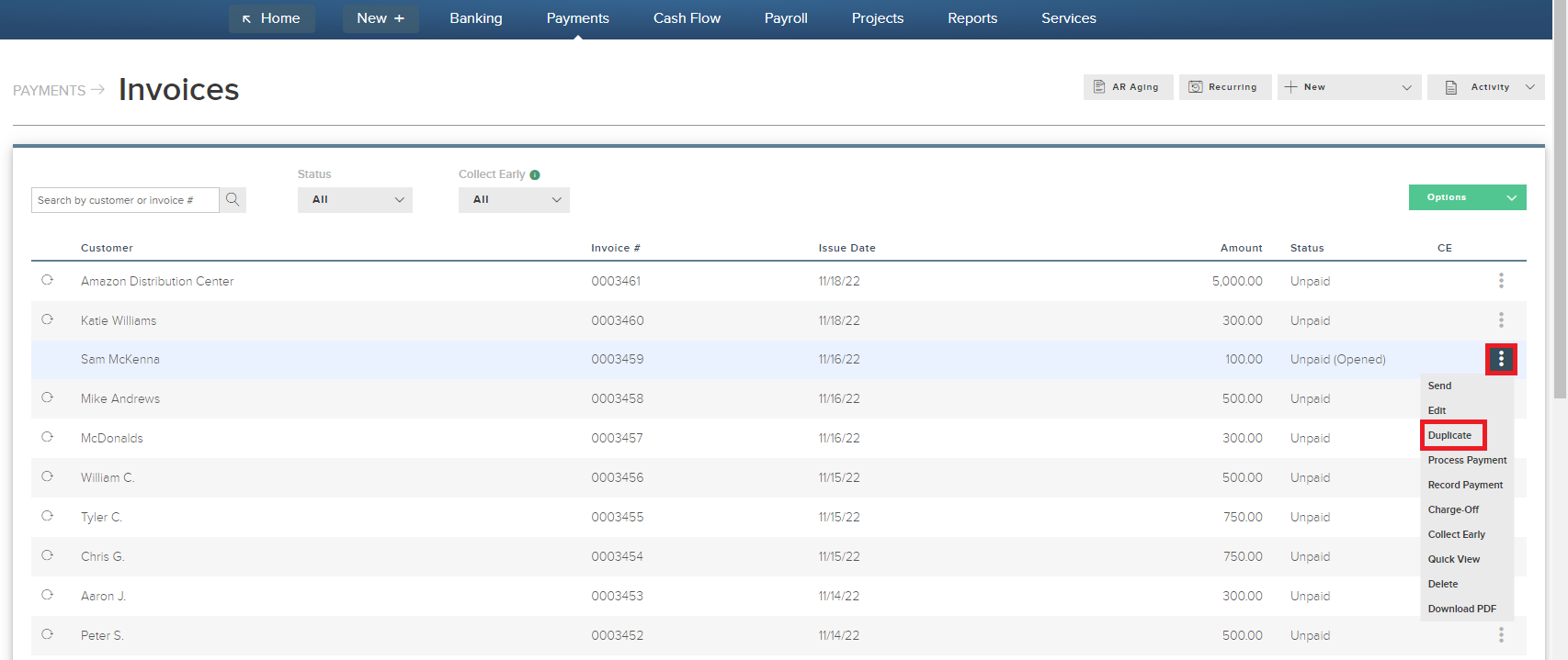 How to Duplicate Invoices