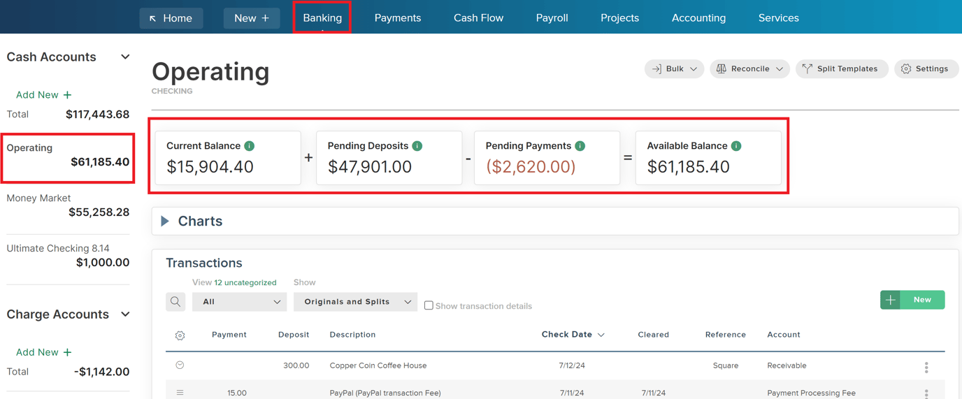 Explanation of Current, Pending & Available Bank Balances